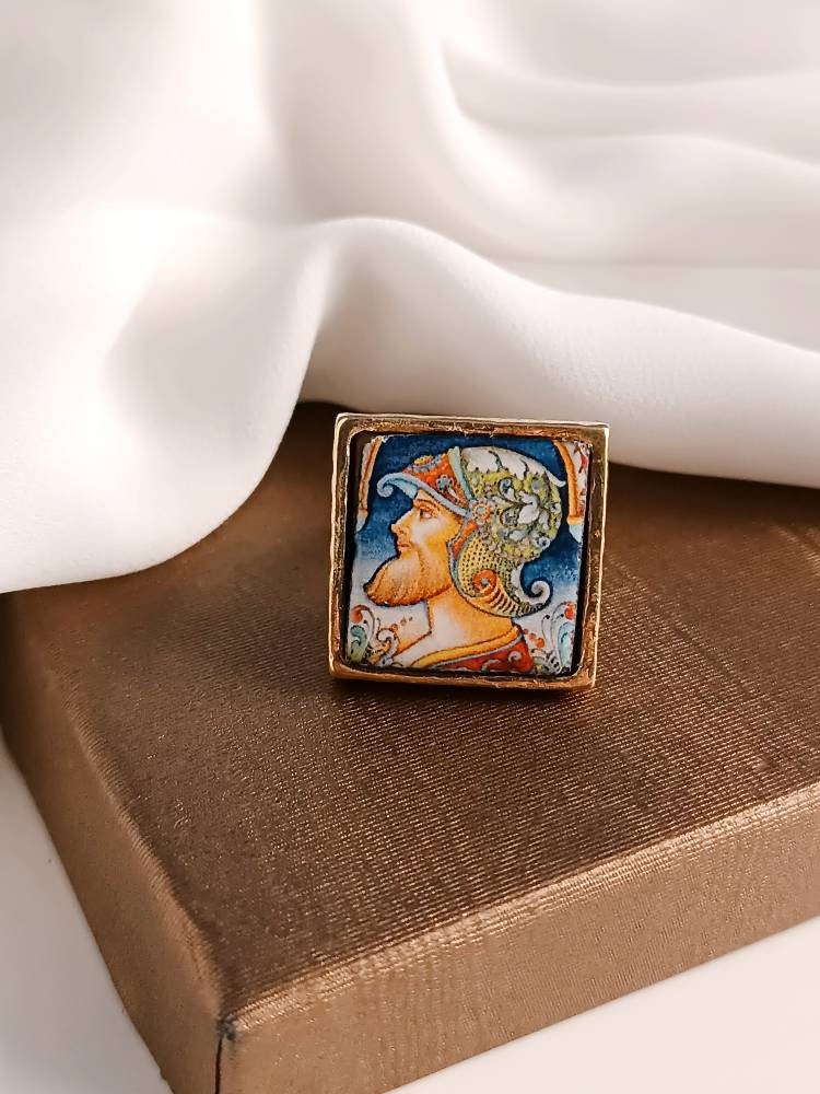 Ceramic Tile Ring - Etsy