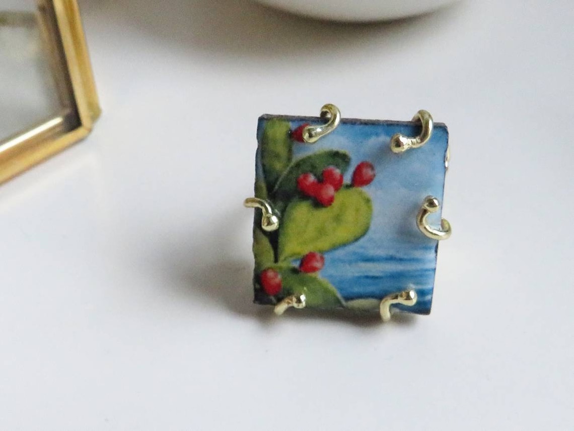 Square Tile Ring - Etsy