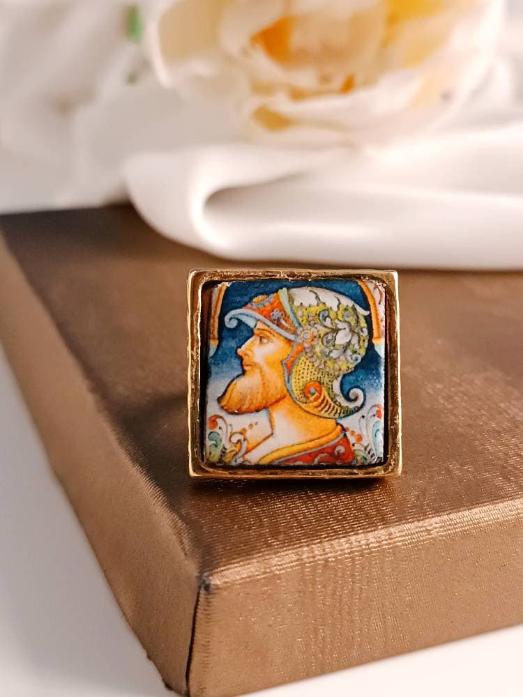Ceramic Tile Ring - Etsy