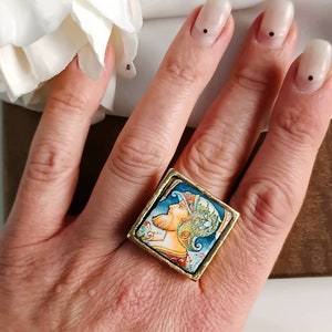 Ceramic Tile Ring - Etsy