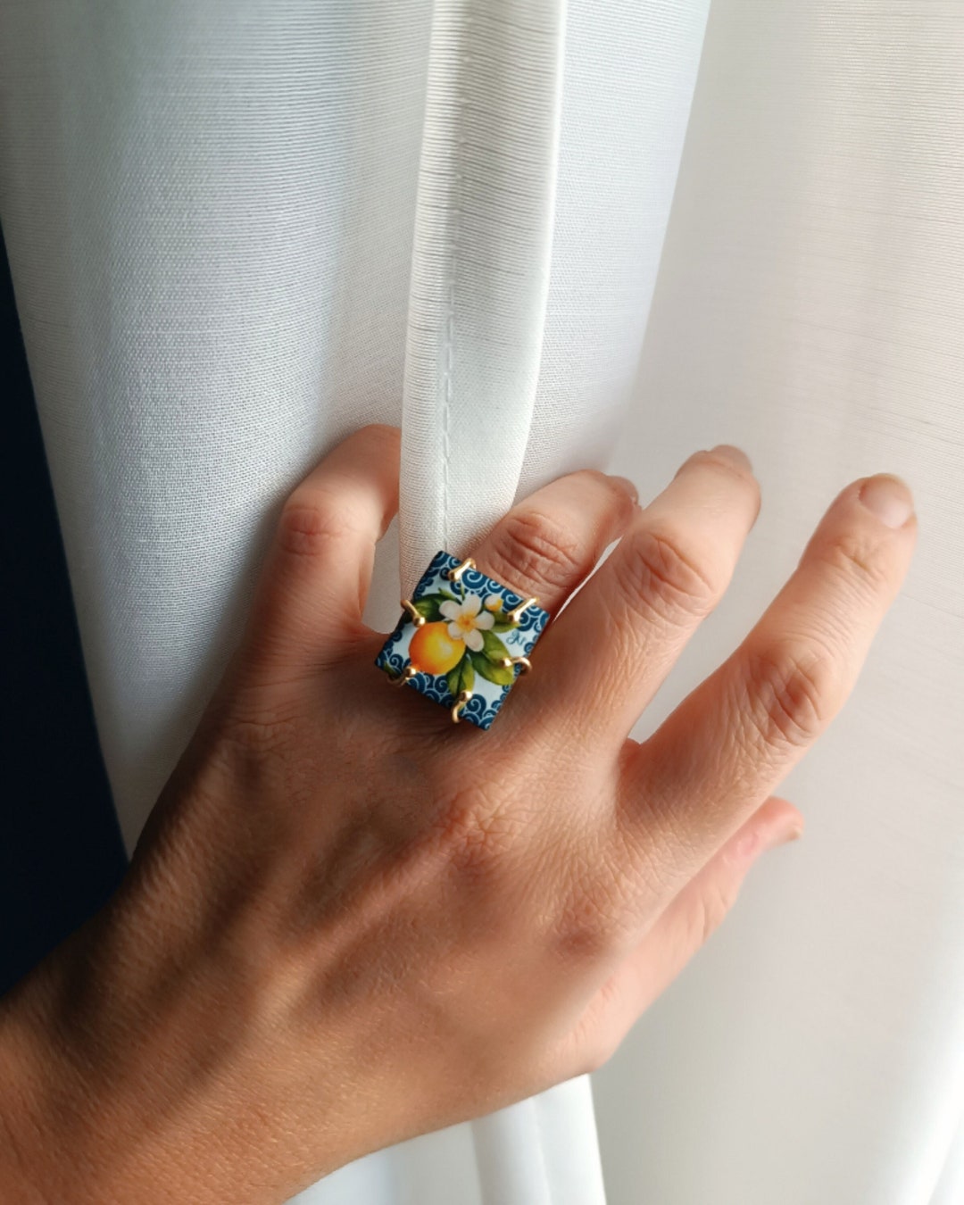 Ceramic Tile Ring - Etsy