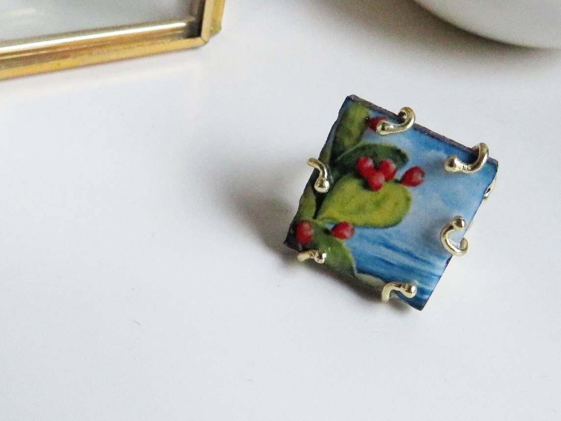 Square Tile Ring | Etsy