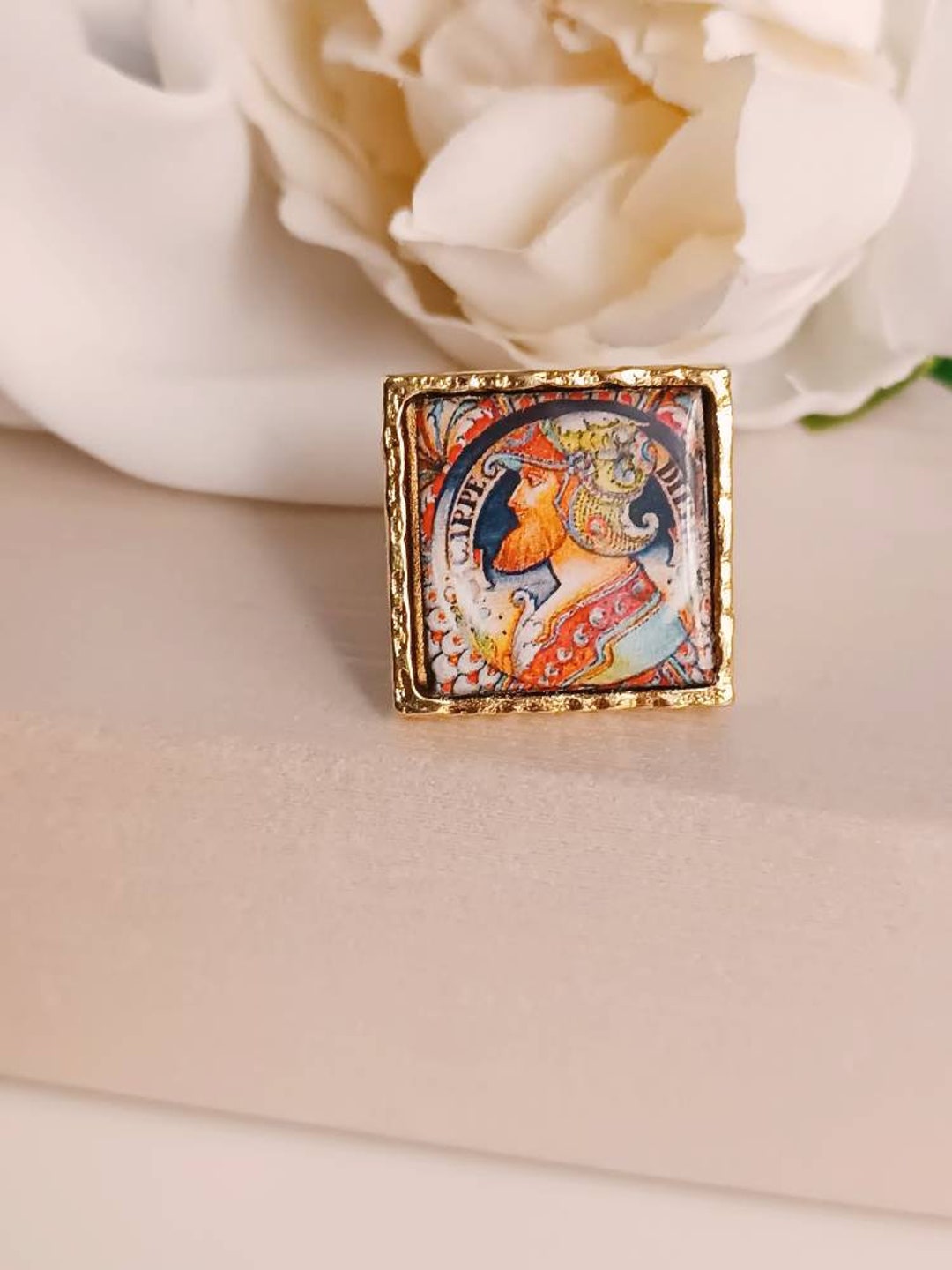 Ceramic Tile Ring - Etsy