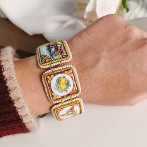 Sicilian Bracelet With Sicily Ceramic Tiles - Etsy