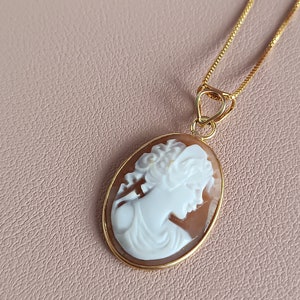 925 Chain Necklace With Sardonic Shell Cameo - Etsy