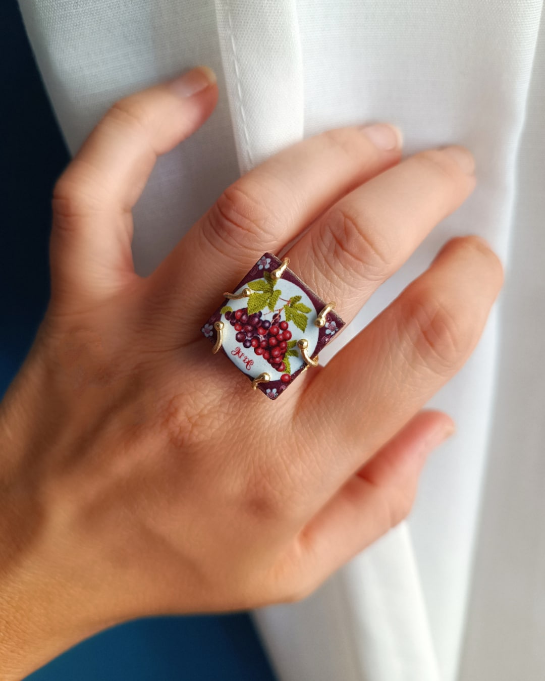 Ceramic Tile Ring - Etsy