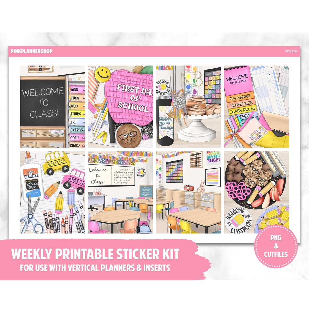 Printable Planner Stickers, Weekly Sticker Kit, First Day, Erin Condren ...