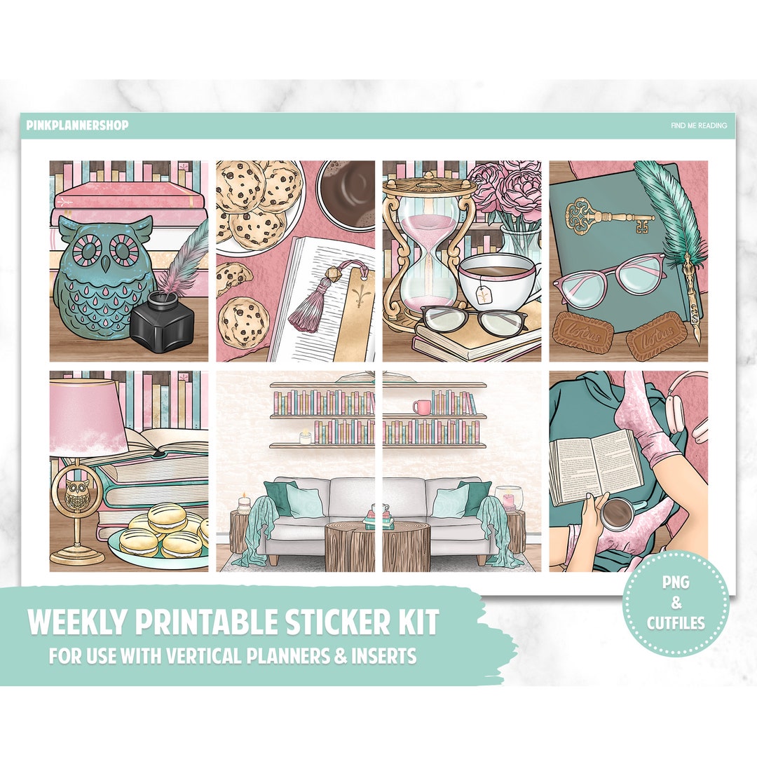 Printable Planner Stickers, Weekly Sticker Kit, Find Me Reading, Erin ...