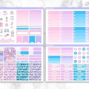 Printable Planner Stickers, Weekly Sticker Kit, Moonlight Gamer, Erin ...