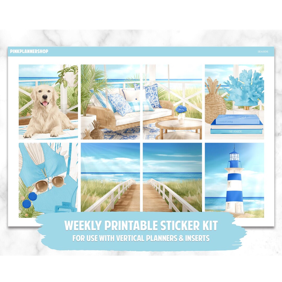 Printable Planner Stickers, Vertical Stickers, Weekly Kit, Erin Condren ...