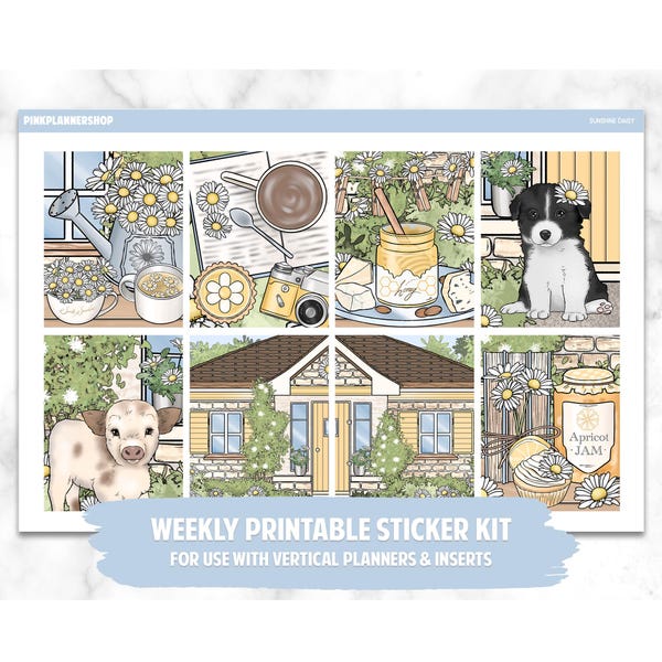 Printable Daisy Sticker Kit - Etsy