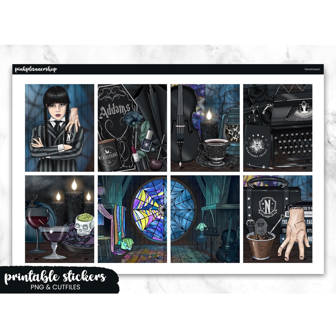 Nevermore Planner Stickers: Erin Condren Vertical Sticker Sheets ...