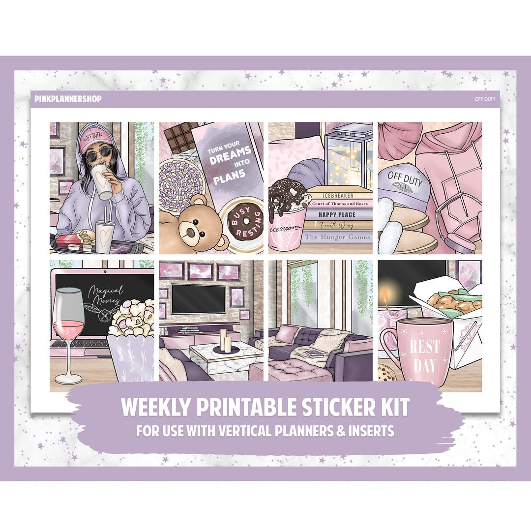 Printable Planner Stickers, Weekly Sticker Kit, off Duty, Erin Condren ...
