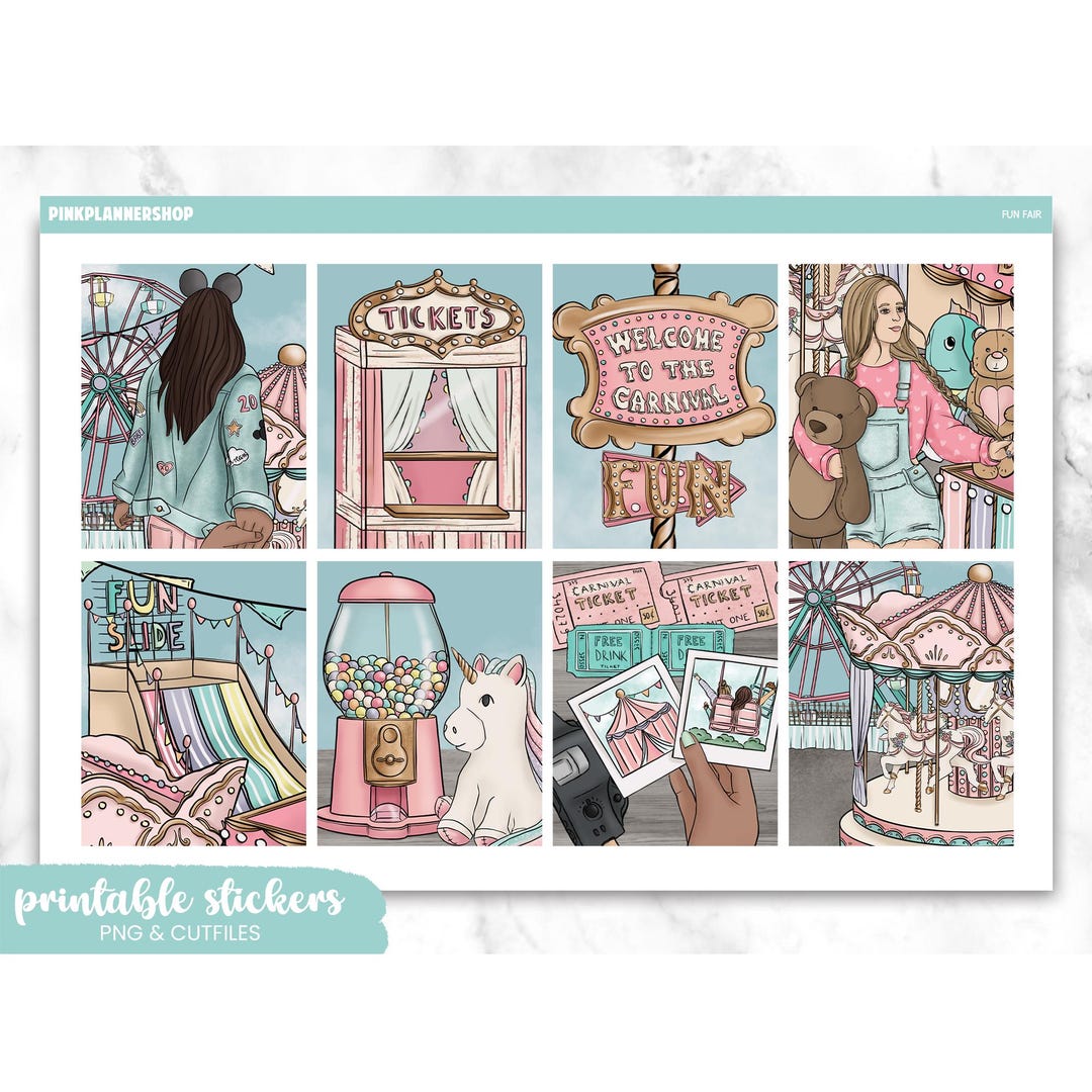 Printable Planner Stickers, Fun Fair, Erin Condren, Sticker Sheets ...