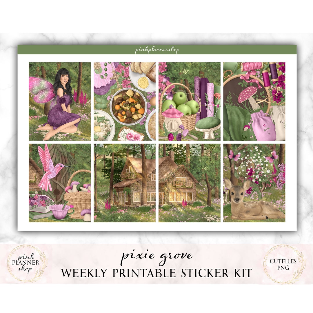 Printable Planner Stickers Weekly Sticker Kit Pixie Grove - Etsy