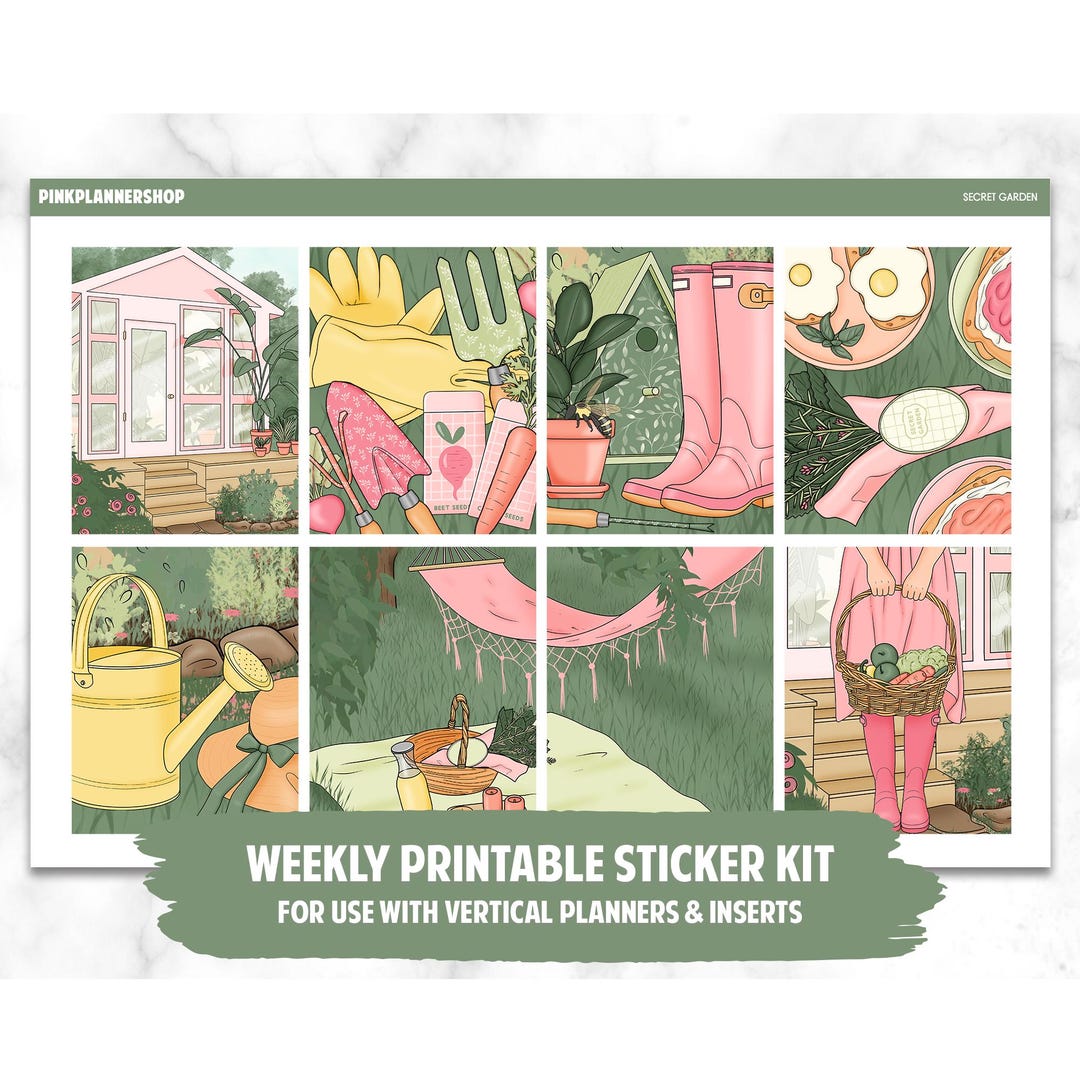 Printable Planner Stickers, Vertical Kit, Weekly Kit, Erin Condren ...