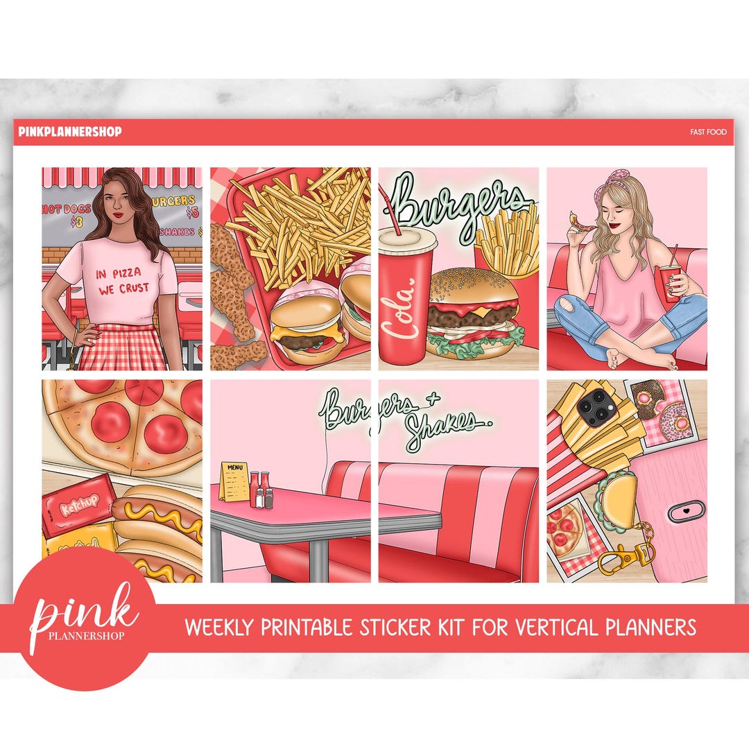 Printable Planner Stickers, Vertical Stickers, Weekly Kit, Erin Condren ...