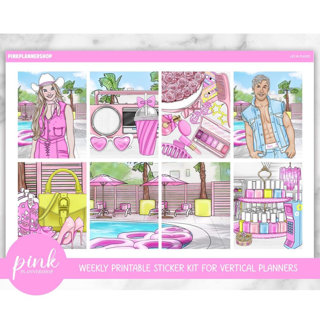 Printable Planner Stickers, Vertical Stickers, Weekly Kit, Erin Condren ...