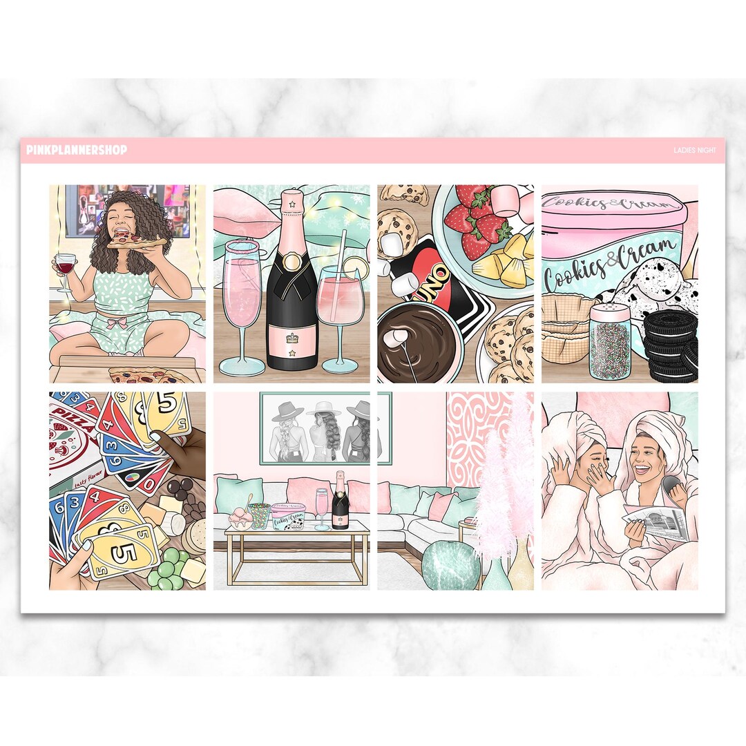 Printable Planner Stickers, Ladies Night, Erin Condren, Sticker Sheets ...