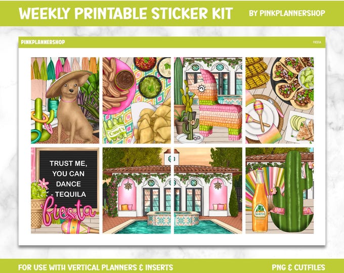 Printable Planner Stickers, Fiesta, Erin Condren, Sticker Sheets ...
