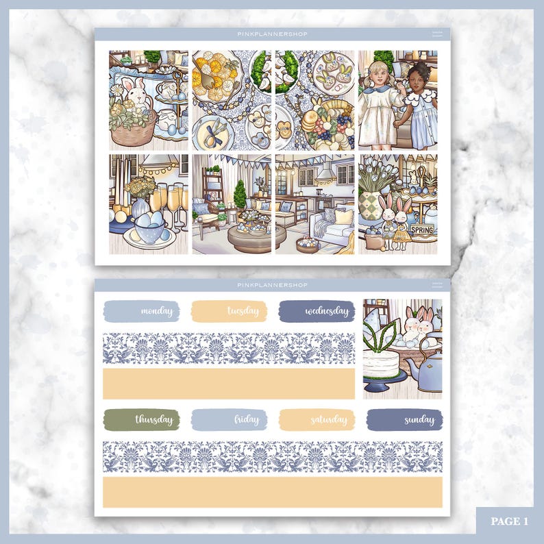 Spring Planner Stickers, Easter Sunday Weekly Kit, Erin Condren, Easter ...