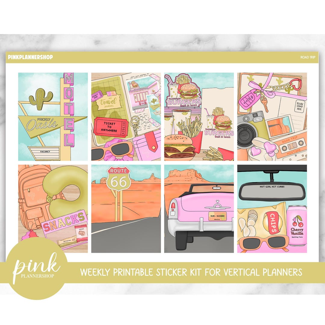 Printable Planner Stickers, Vertical Stickers, Weekly Kit, Erin Condren ...