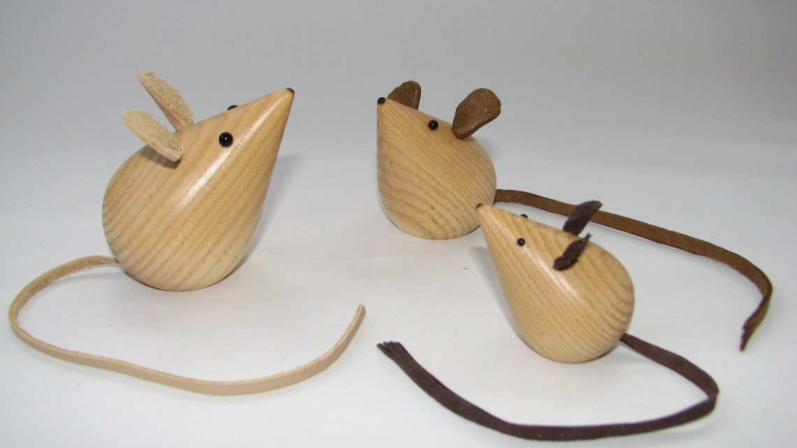 Wooden Mouse Turned Mice. CAMEL. - Etsy UK