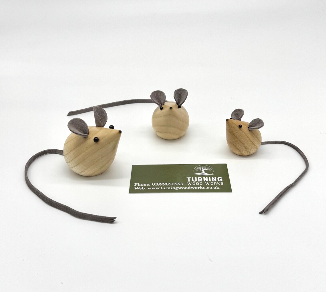 Wooden Mice, Turned Mice. DOVE GREY - Etsy