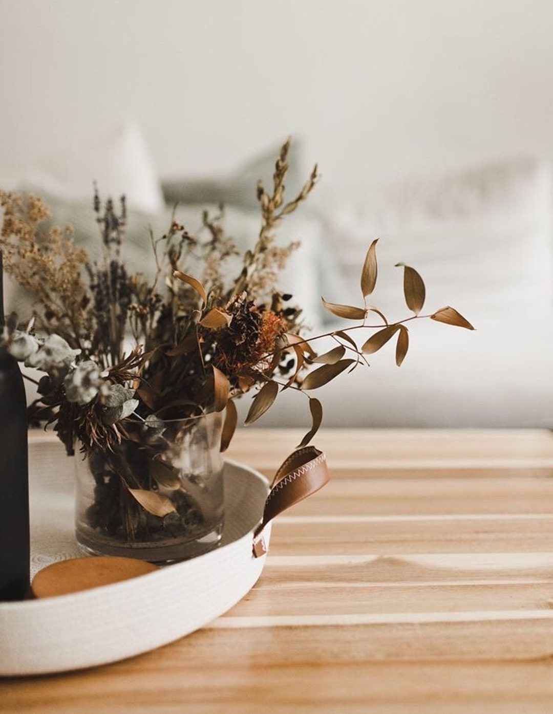 Circle Tray Coffee Table Tray Minimal Tray Coil Basket - Etsy