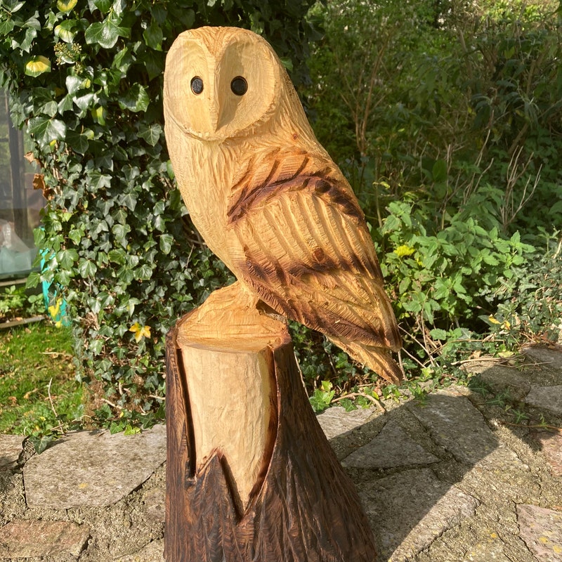 Large Garden Owl Statue - Etsy UK