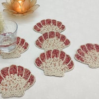 Beach Seashell Resin Coasters: Handmade Ocean Wave Coastal Decor - Etsy