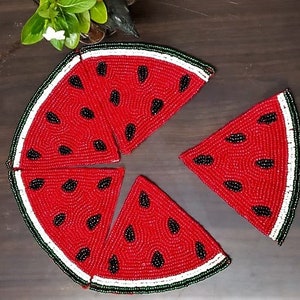Handmade Water Melon Beaded Coasters - Set of 6/8 - Etsy