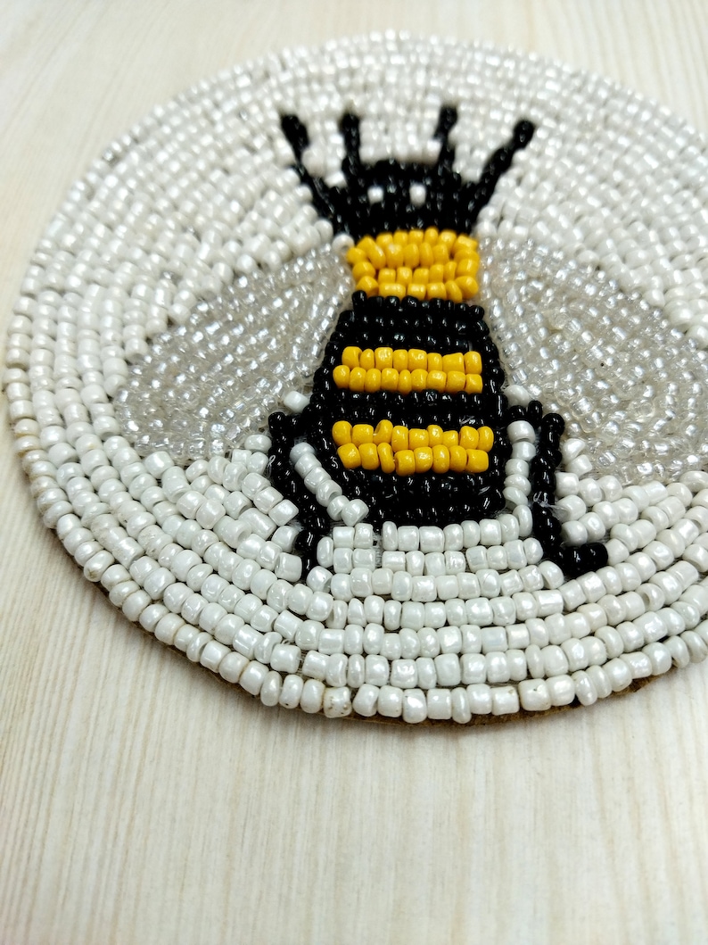 Handmade Honey Bee Beaded Coaster- Set of 6 - Etsy