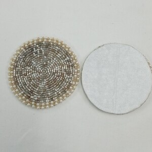 Handmade Off-white and Gold Round Beaded Coasters - Set of 6 - Etsy