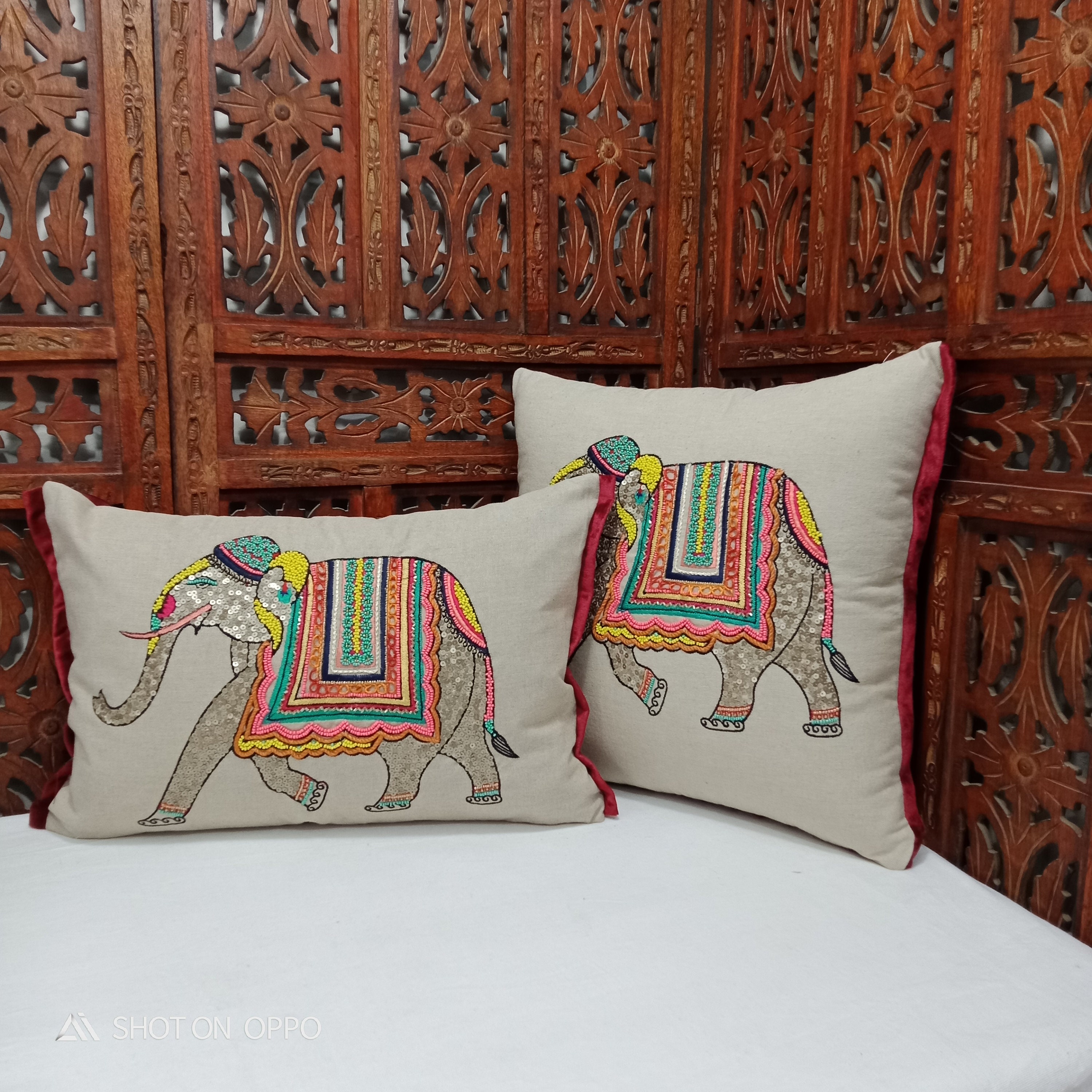 Handmade Majestic Elephant Cushion Cover - Etsy UK