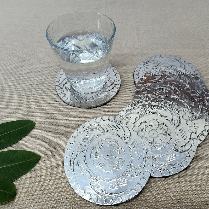 Silver Coasters - Etsy