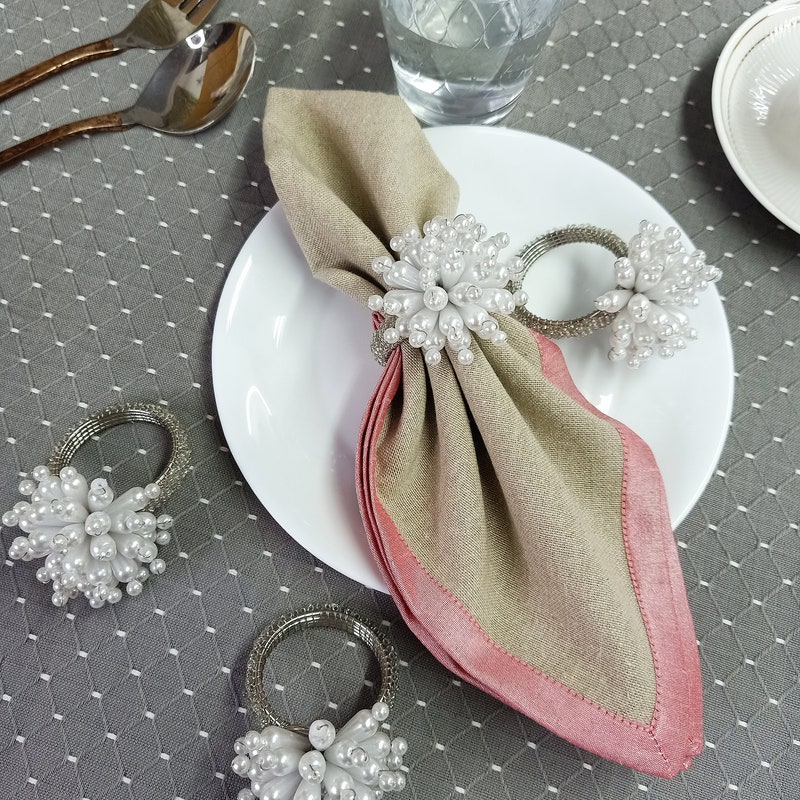 Pearl Napkin Rings - Etsy