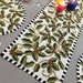 Christmas Holly Leaves Handmade Beaded Table Runner. Matching Placemats ...