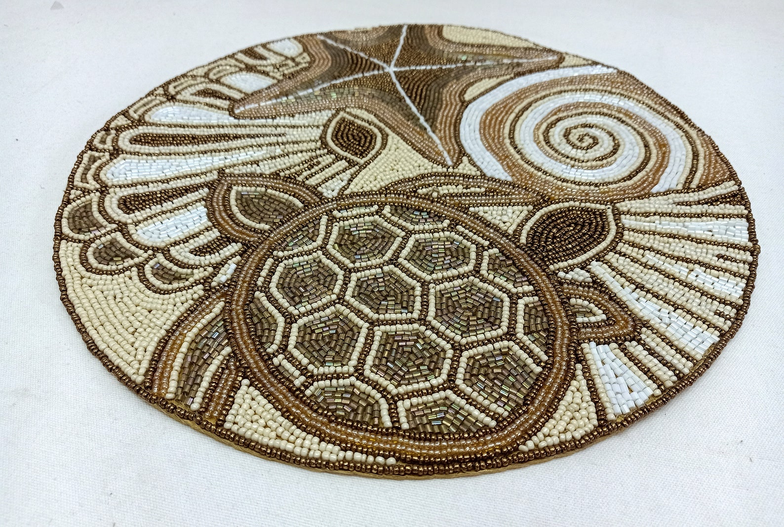 Handmade Gold Turtle & Shell Beaded Placemats - Etsy