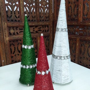 Handmade Beaded Christmas Cones-set of 3 - Etsy