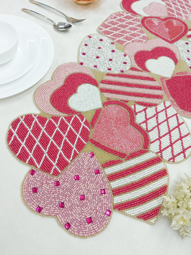 Hearts Handmade Beaded Runner - Etsy