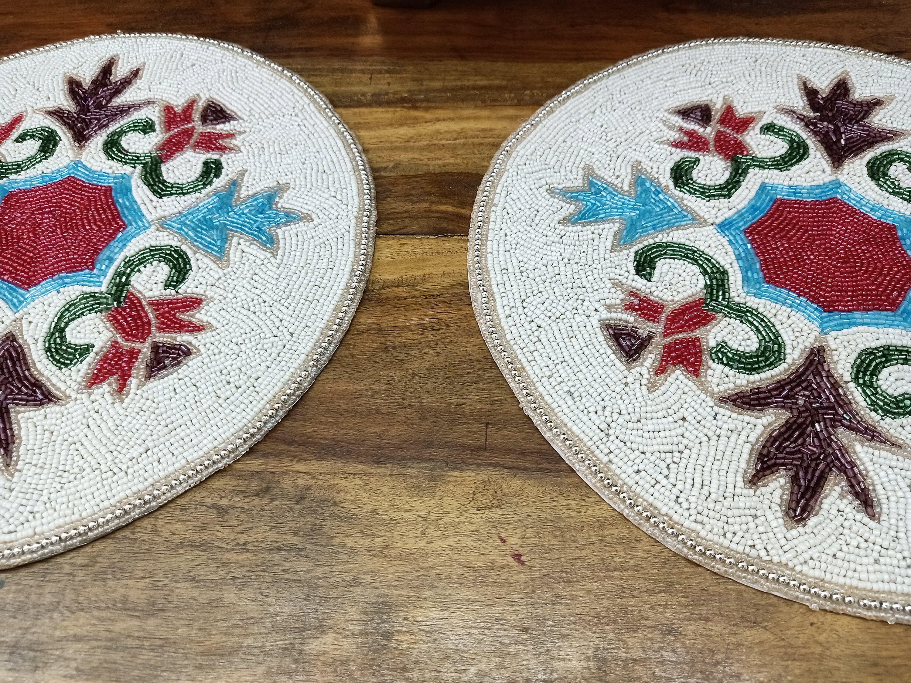 Handmade Multi Colored Table Mat Marble Design Beaded Mat - Etsy