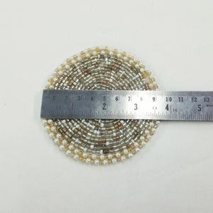 Handmade Off-white and Gold Round Beaded Coasters - Set of 6 - Etsy