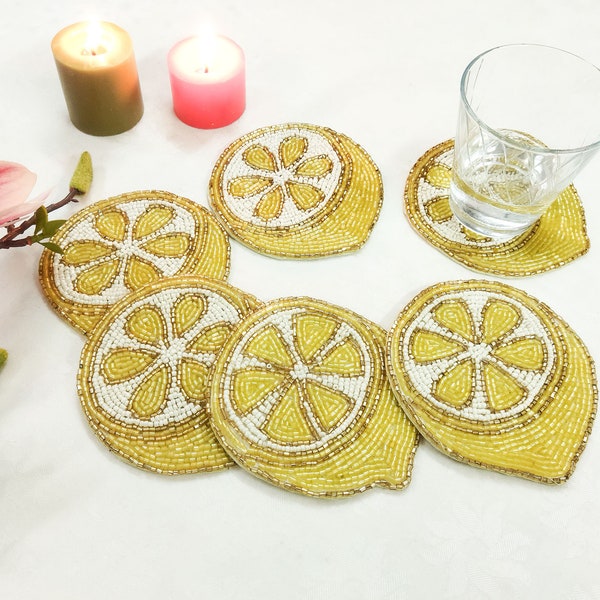 Lemon Coasters - Etsy