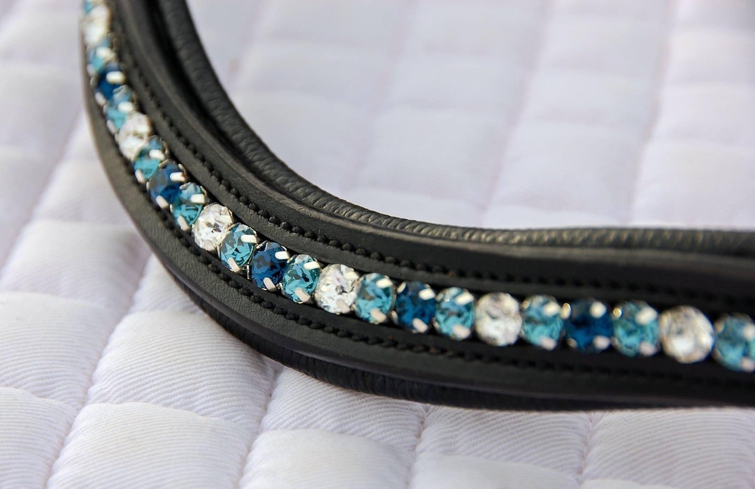 Blue and Clear Browband With European Made Crystals - Etsy Canada