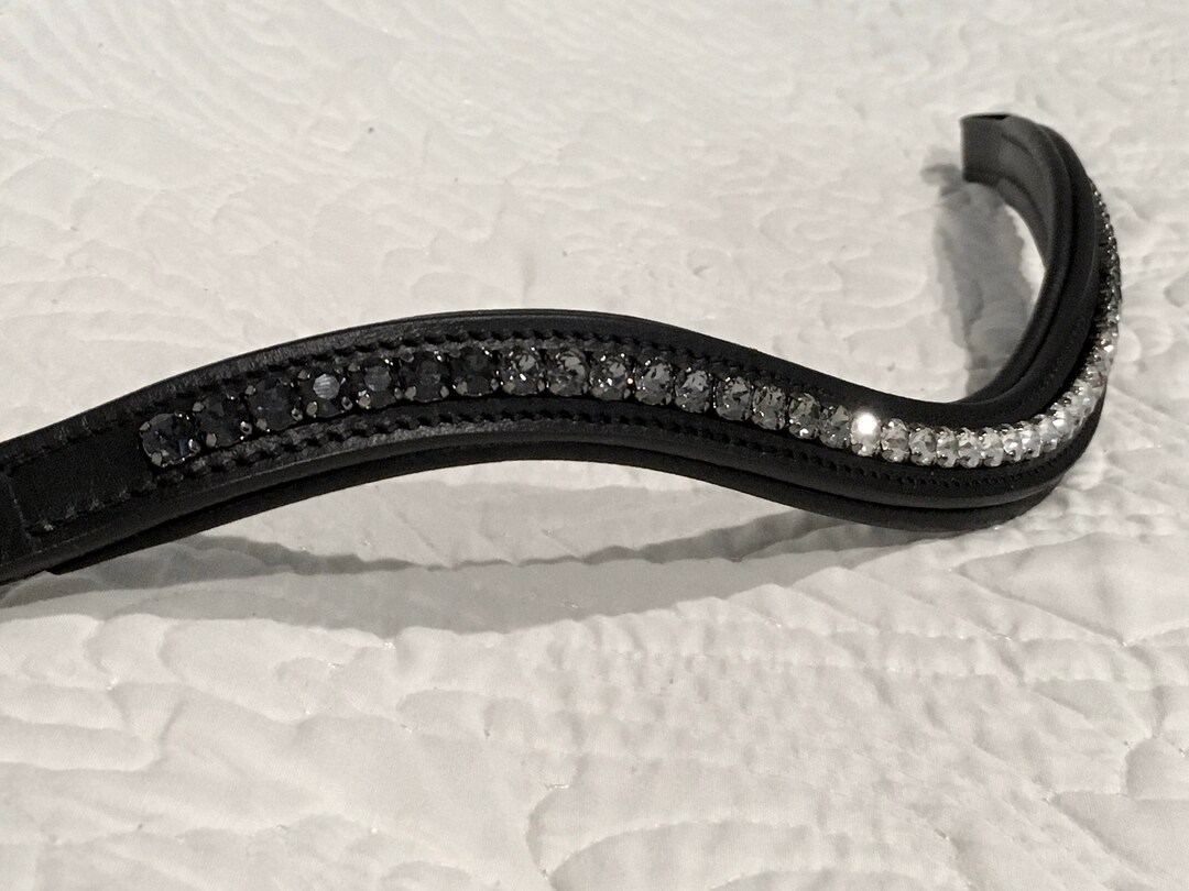 Black and Silver Ombré Browband With European Made Crystals - Etsy