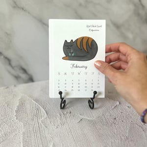2025 Desk Calendar, Mini Desk Calendar With Cats, Gift for Cat Lovers ...