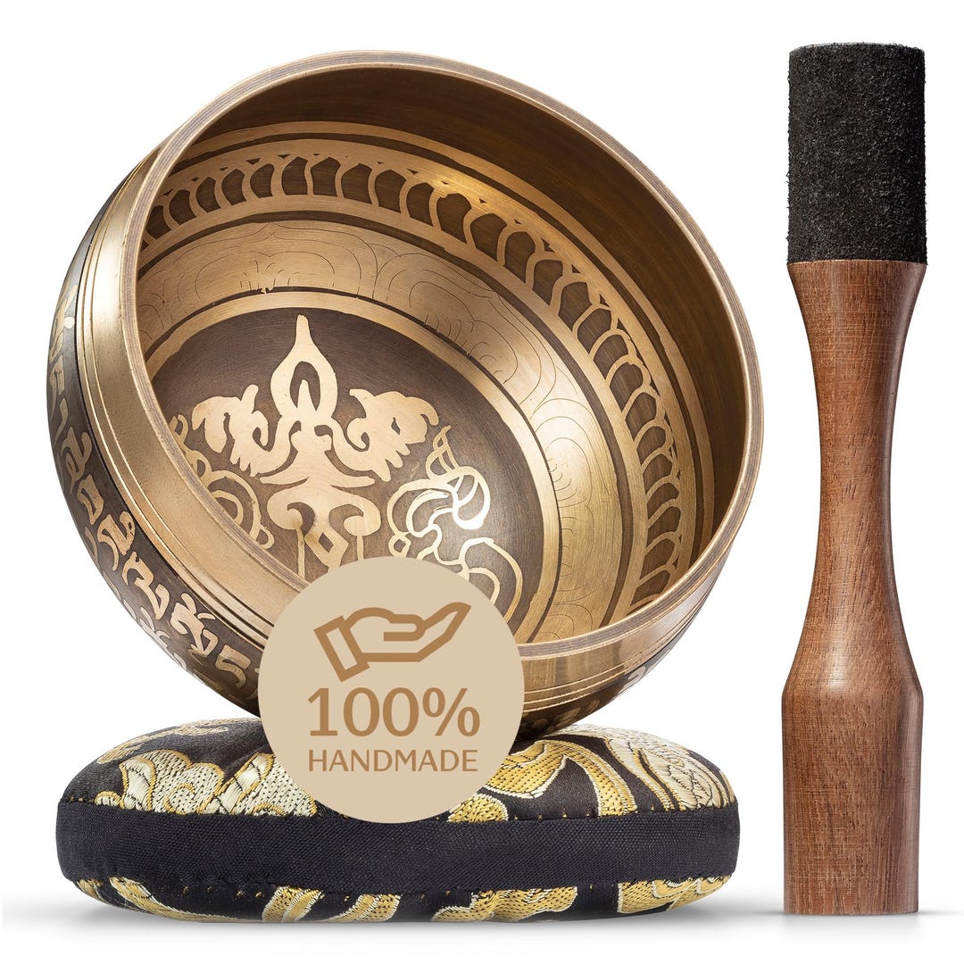 Silent Mind Tibetan Singing Bowl Set - Easy to Use - Sound Bowl With ...