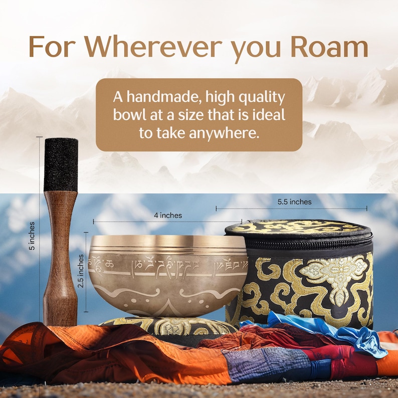 Silent Mind Tibetan Singing Bowl Set - Easy to Use - Sound Bowl With ...