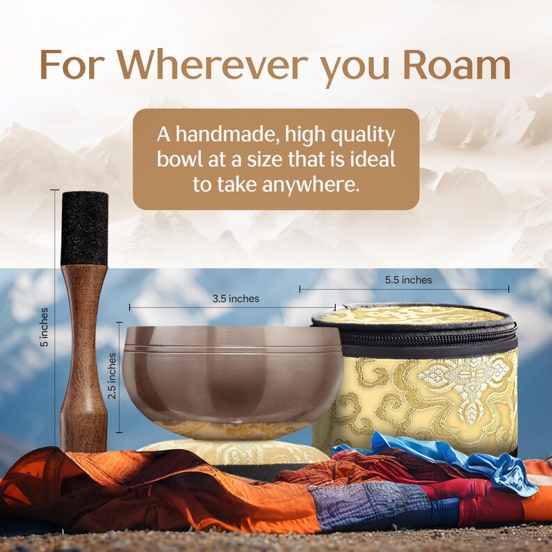 Tibetan Singing Bowl Set – Authentic Hand-tuned Sound Bowl – Perfect for Meditation Yoga ...